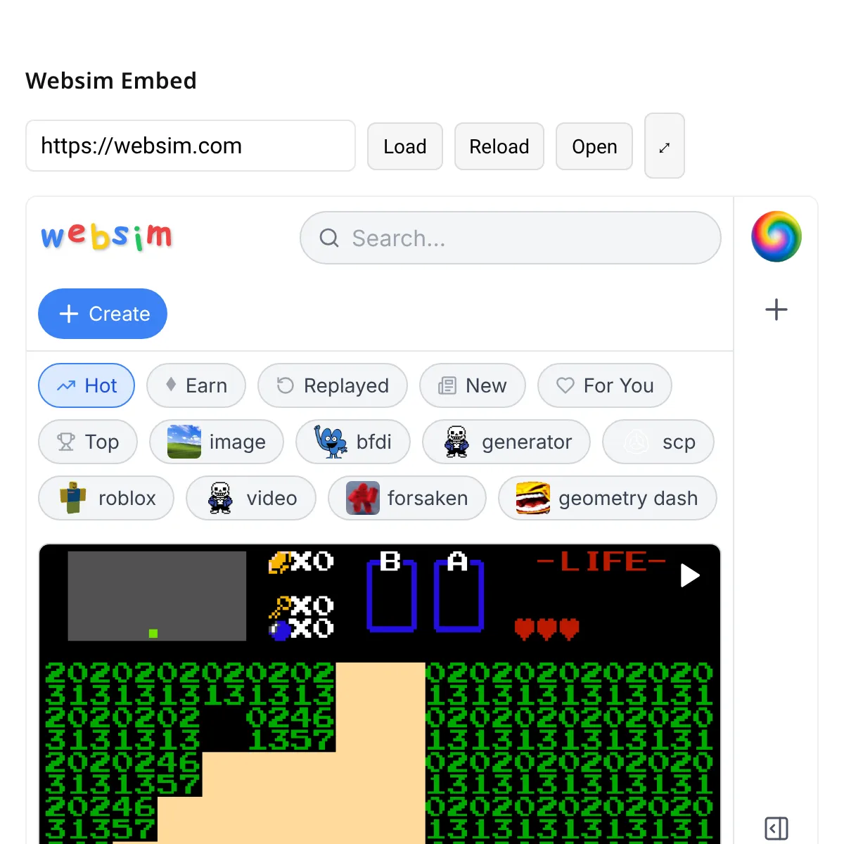 Embed — Websim (NEW AND WORKS!)