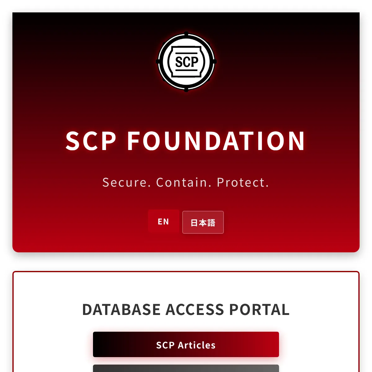 SCP Article Gen
