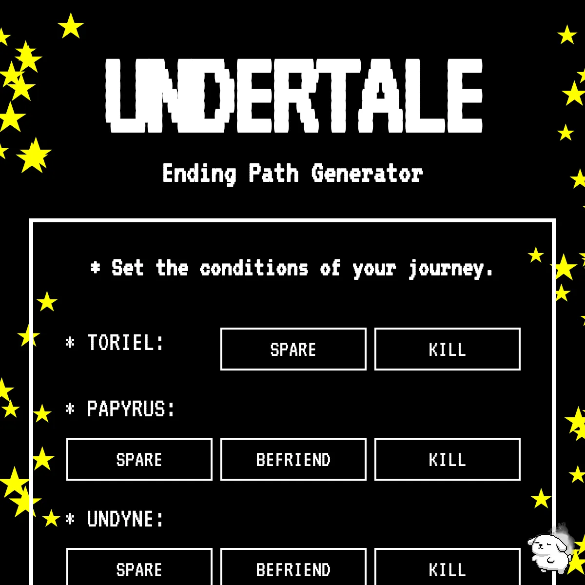 Undertale Ending Path Generator (UEPG) BETA