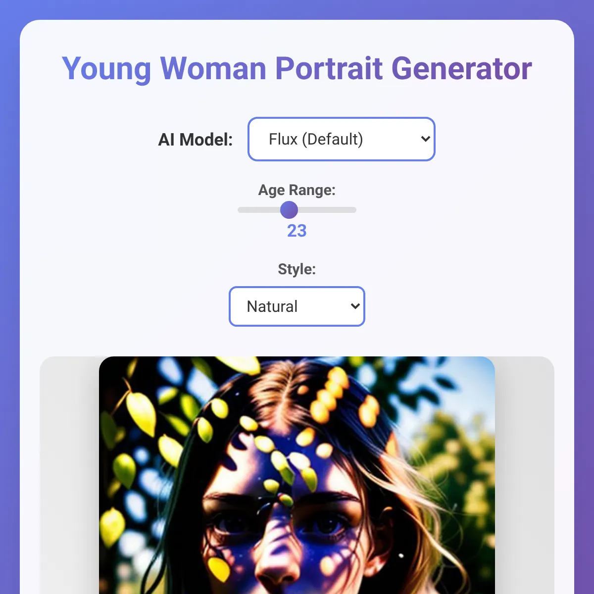 Young Woman Portrait Generator