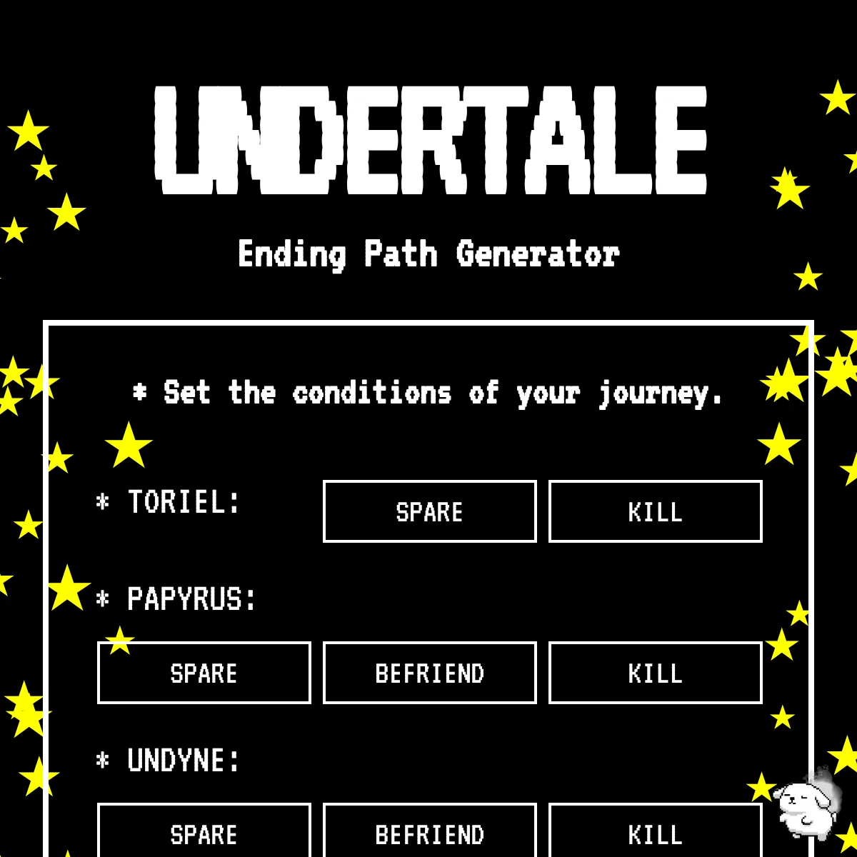 Undertale Ending Path Generator expanded