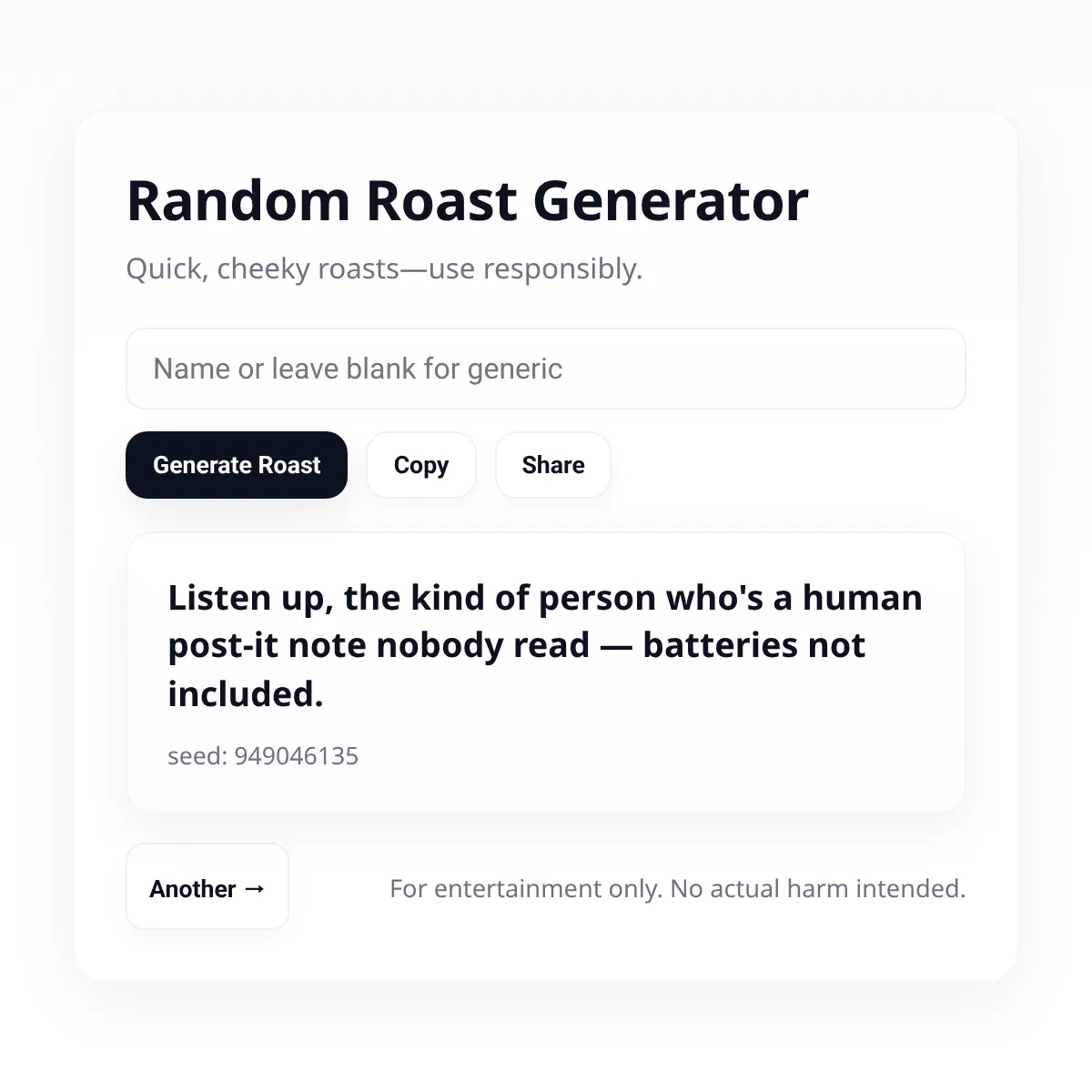 Random Roast Generator
