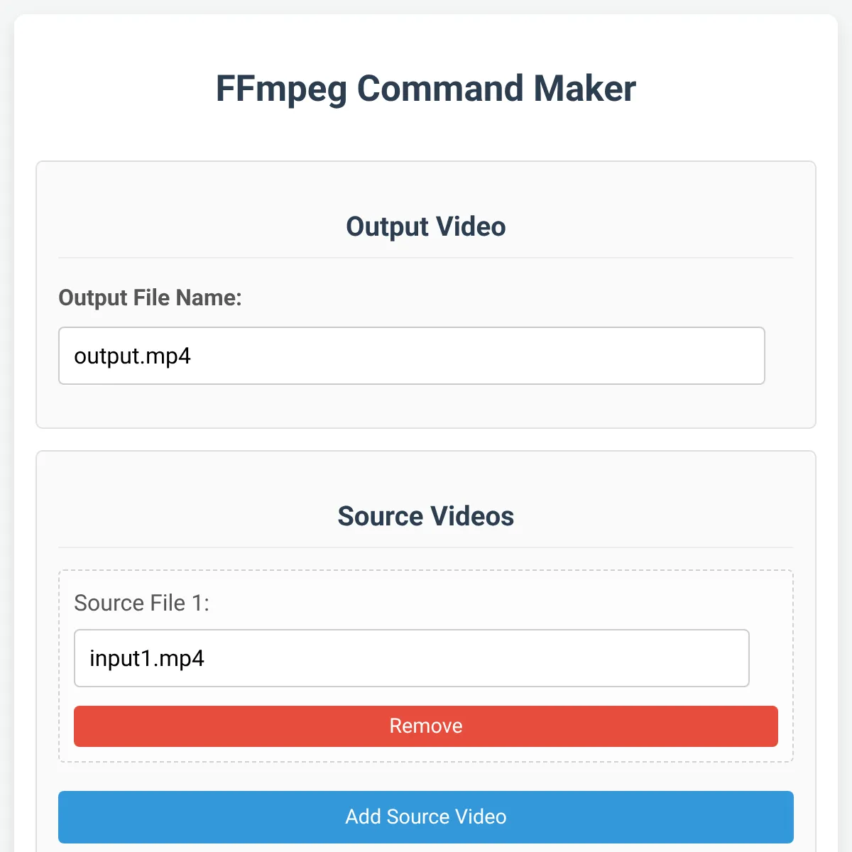 FFmpeg Command Maker