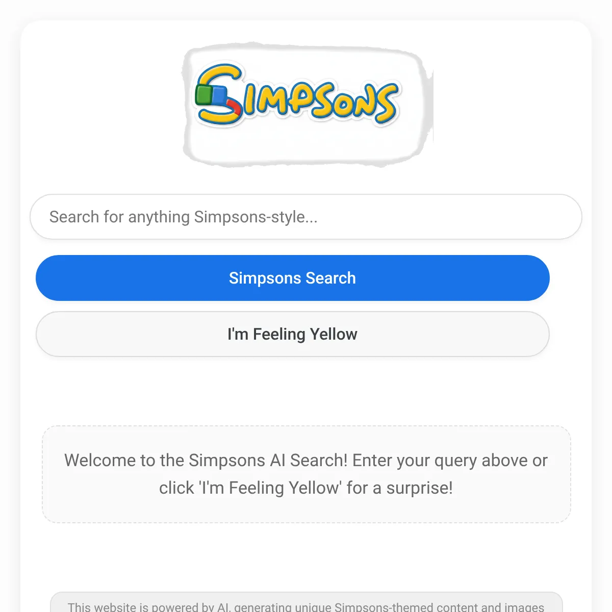 Simpsons AI Search