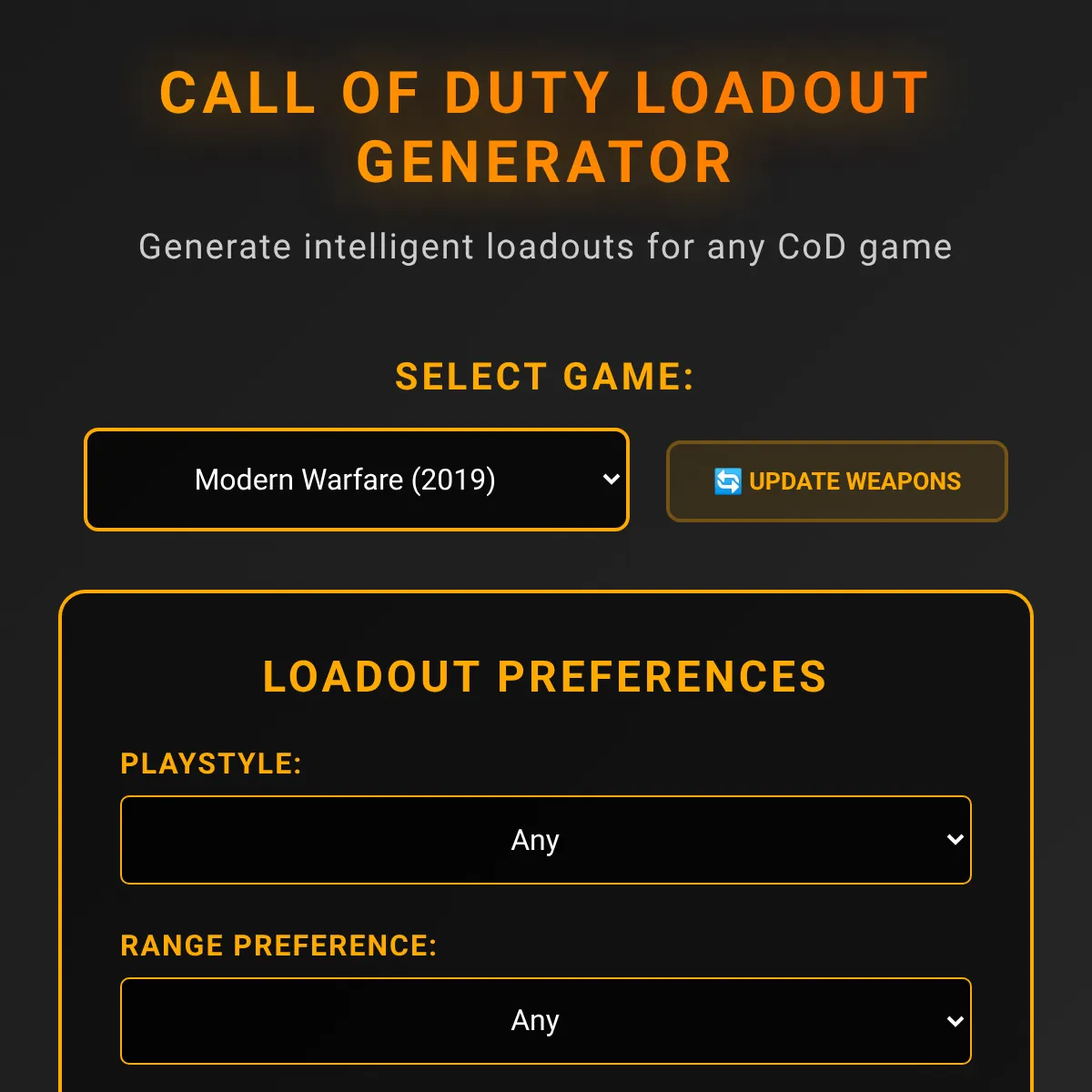 Call of Duty Loadout Generator