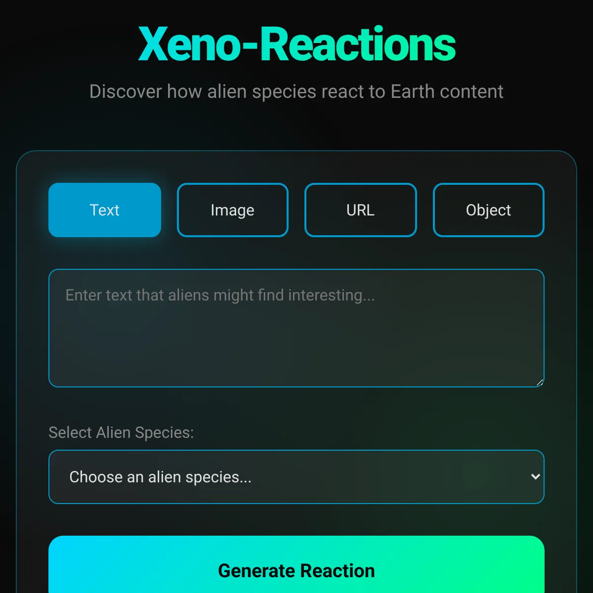 Xeno-Reactions - Alien Response Simulator