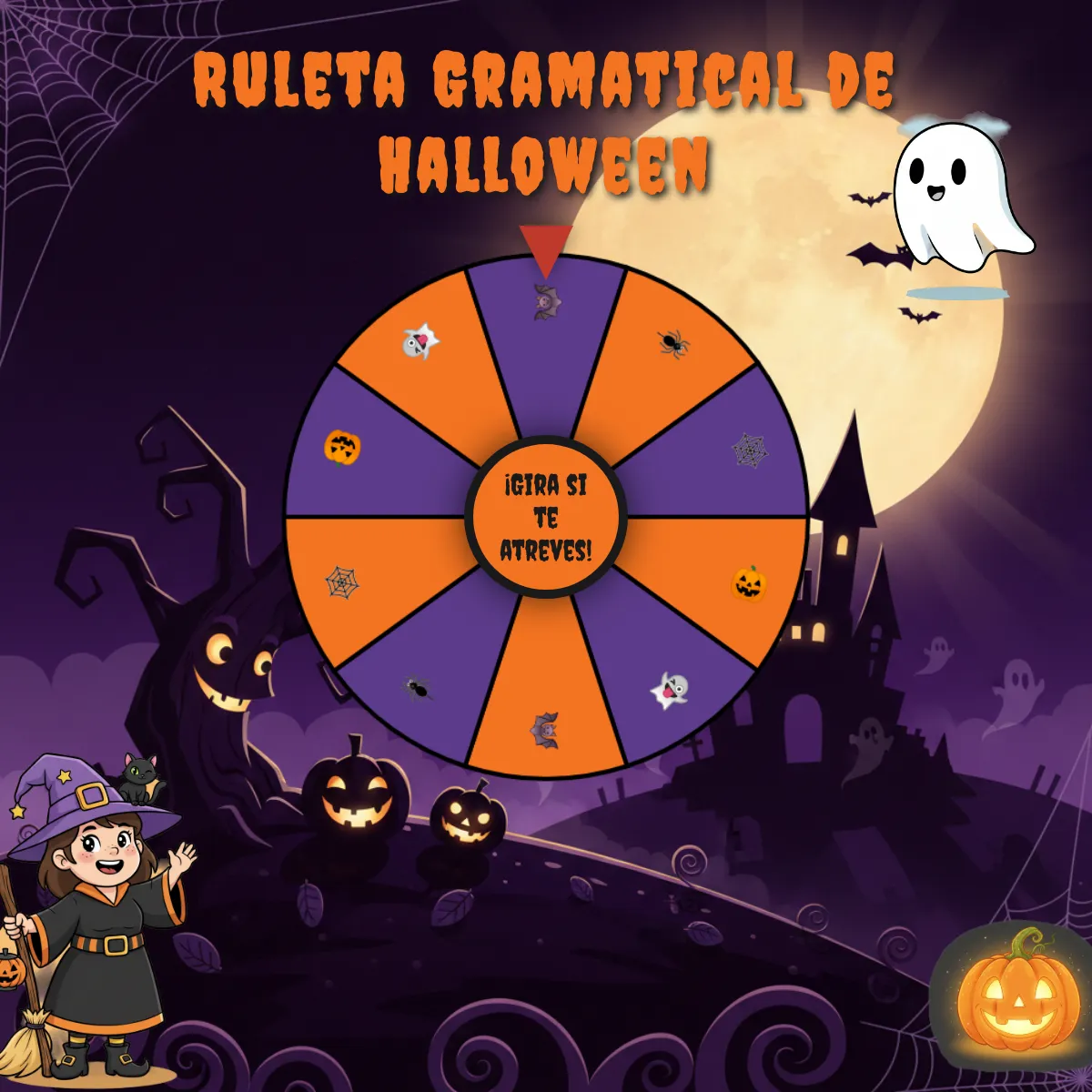 Ruleta Gramatical de Halloween – 5to de Primaria