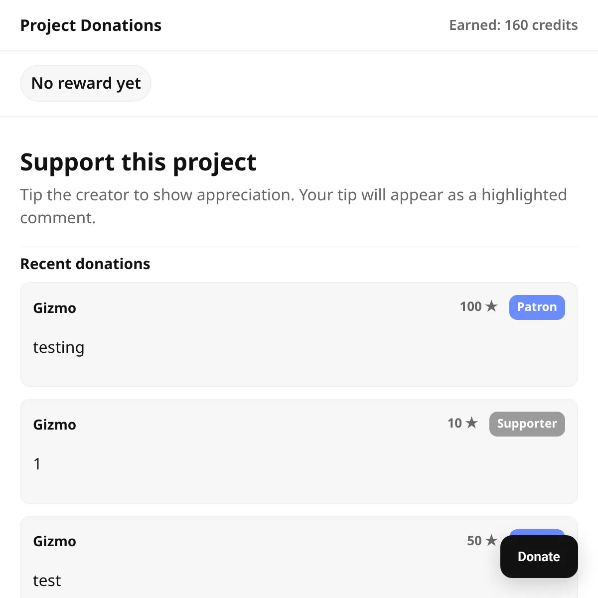 Project Donations