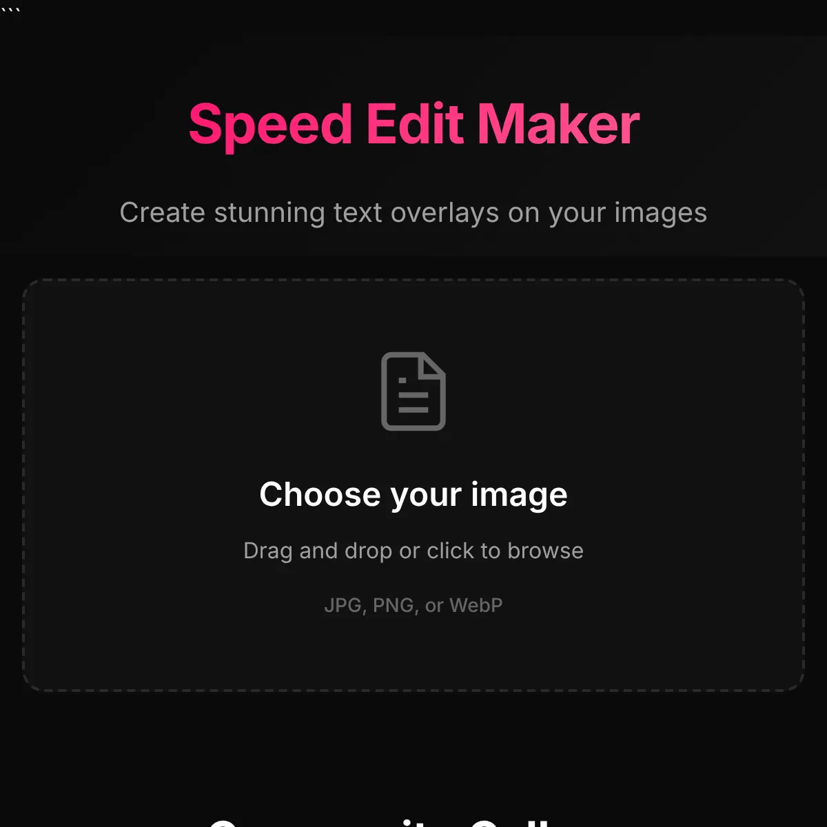 Speed Edit Maker