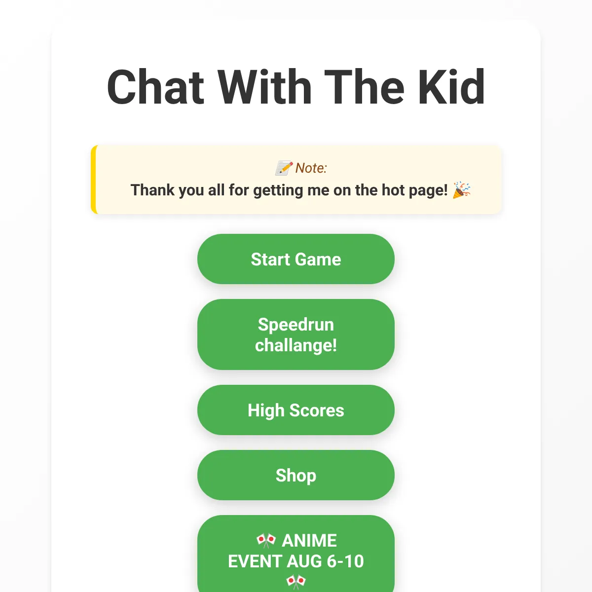 Chat with the kid