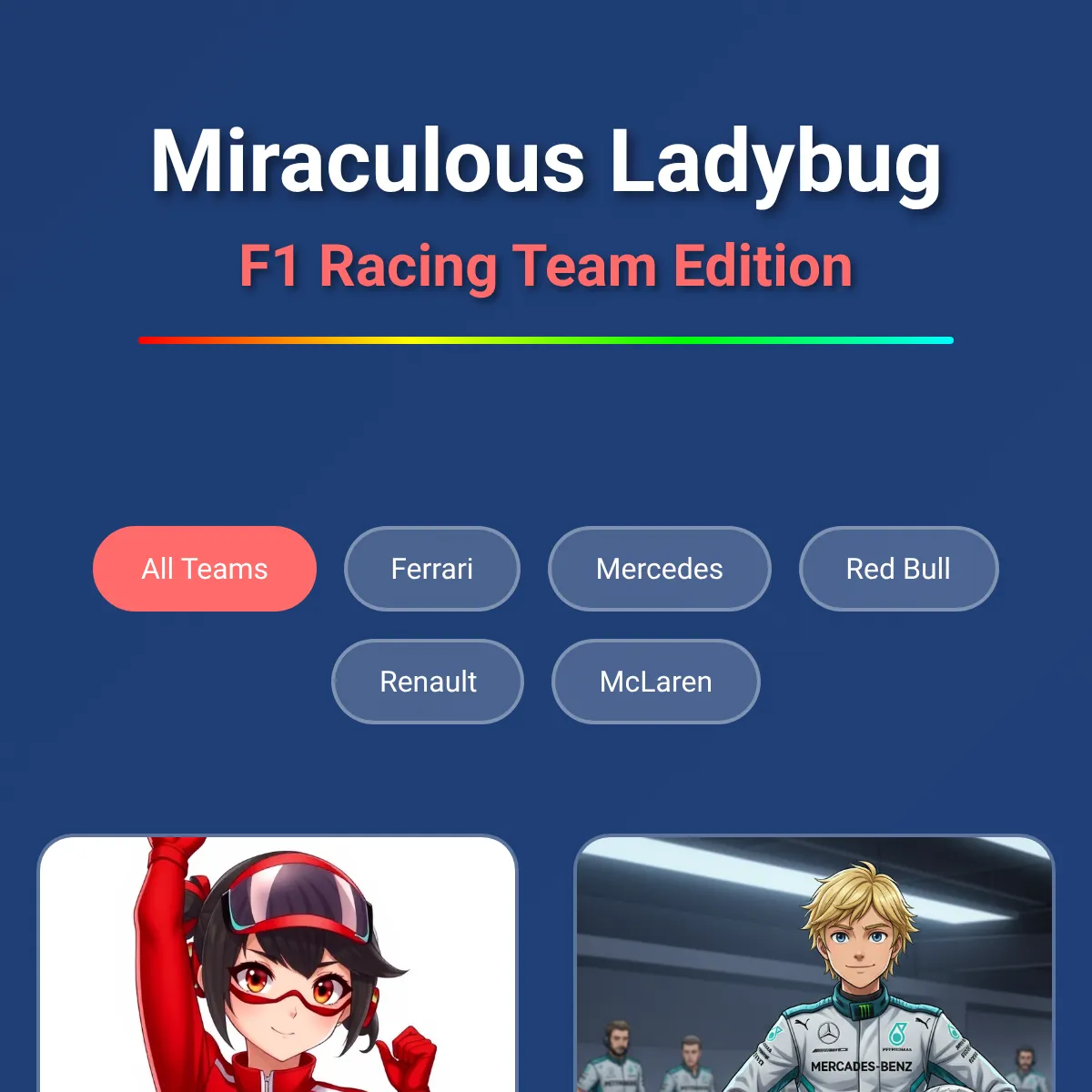 Miraculous Ladybug F1 Racing Teams