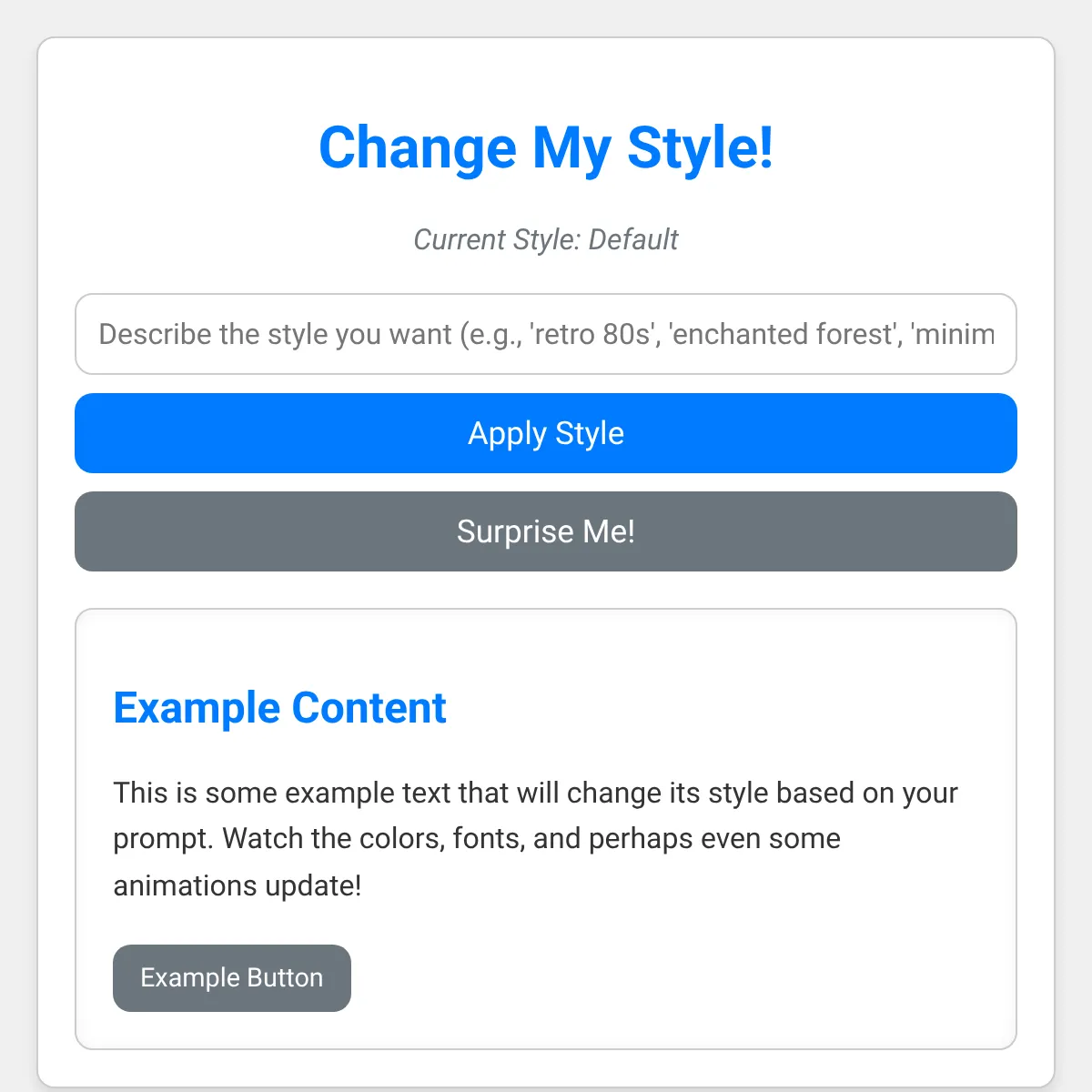 Change my style!
