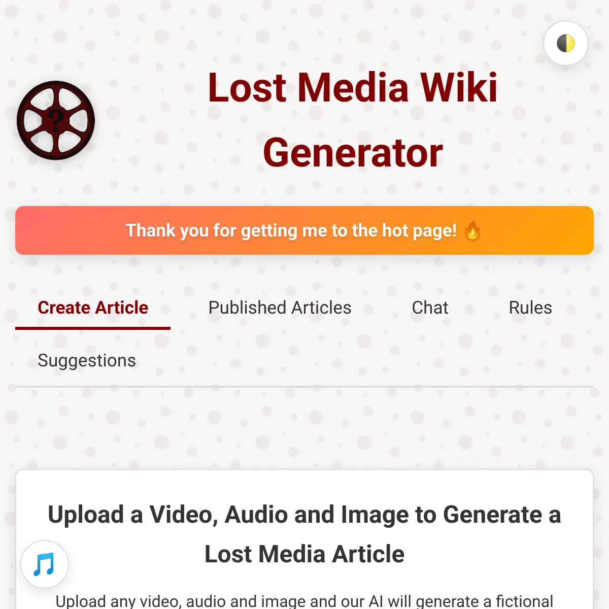 Lost Media Wiki Generator