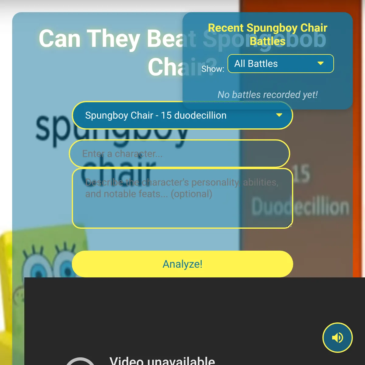 Can They Beat Spongebob Chair?