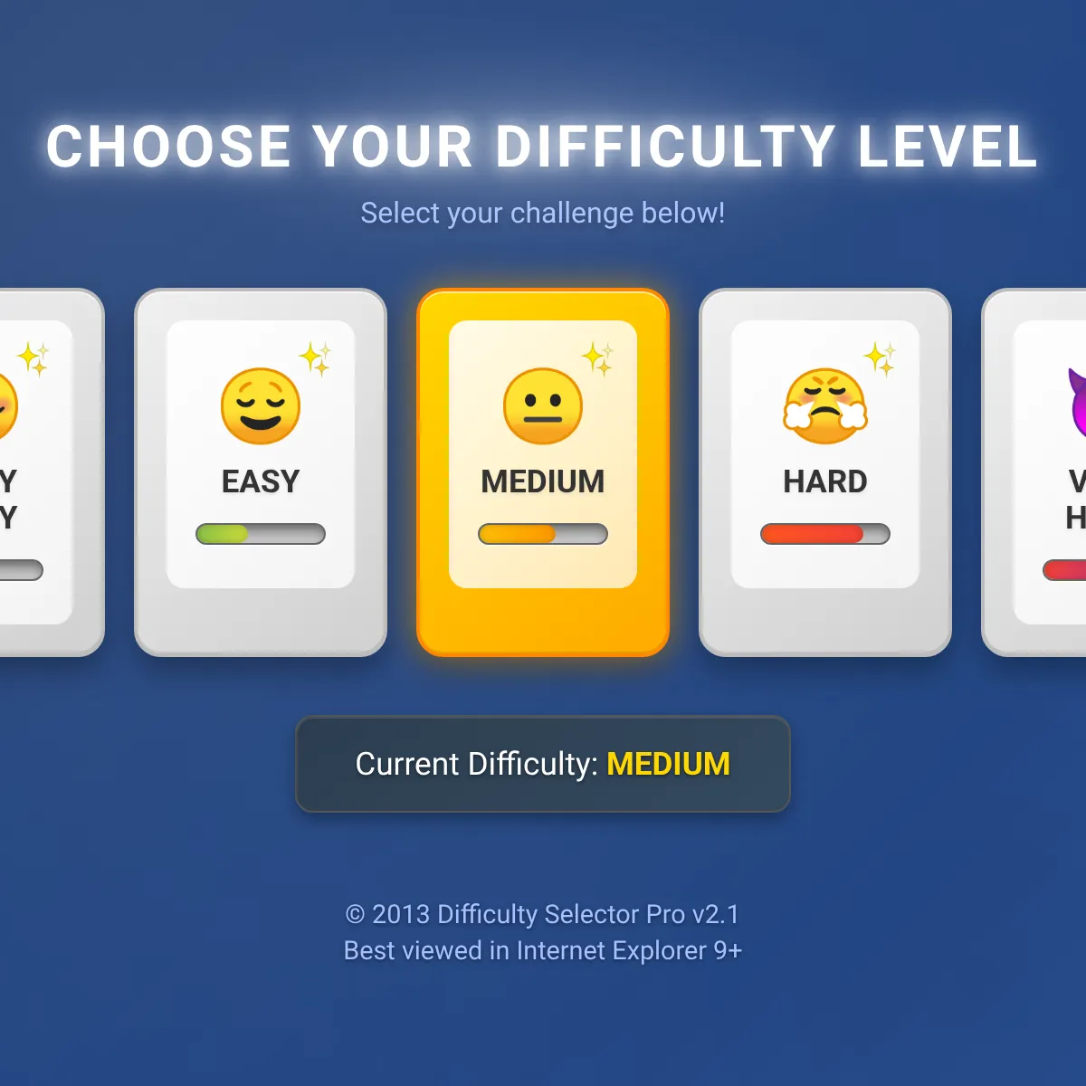 Difficulty Faces - Interactive Emoji Selector