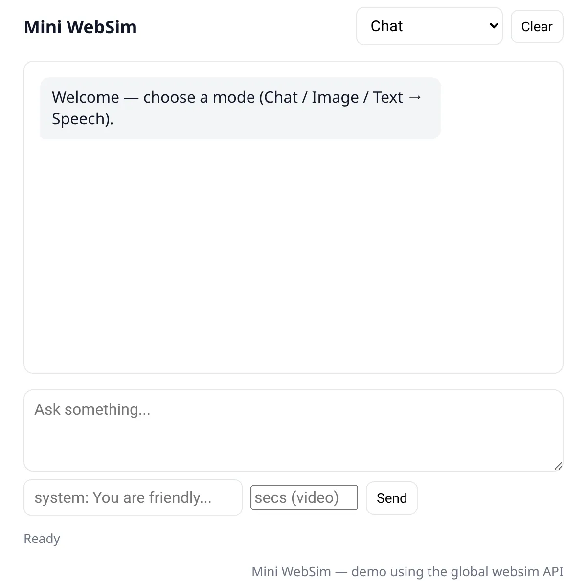 Mini WebSim — AI Playground