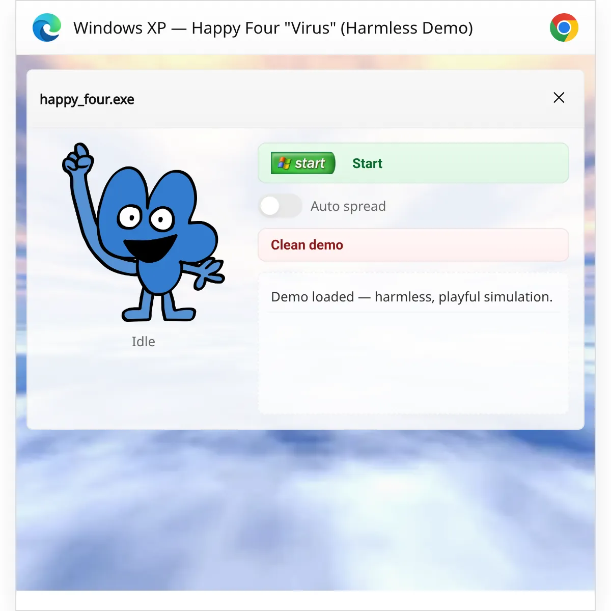Windows XP — Happy Four Virus (Playful Demo)