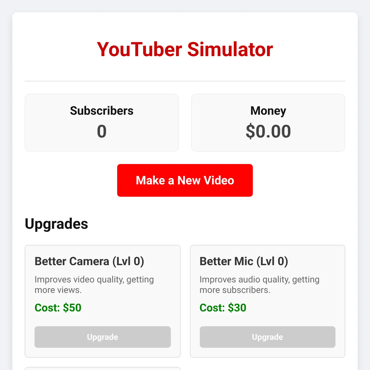 YouTuber Simulator