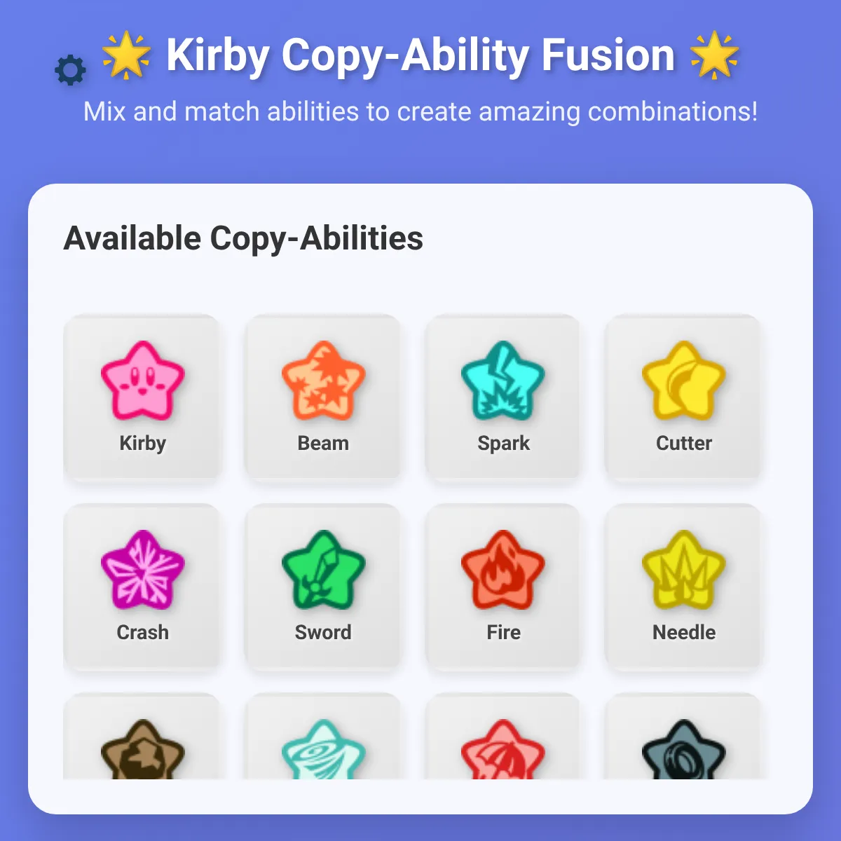 Kirby Copy-Ability Fusion [users's idea edition]