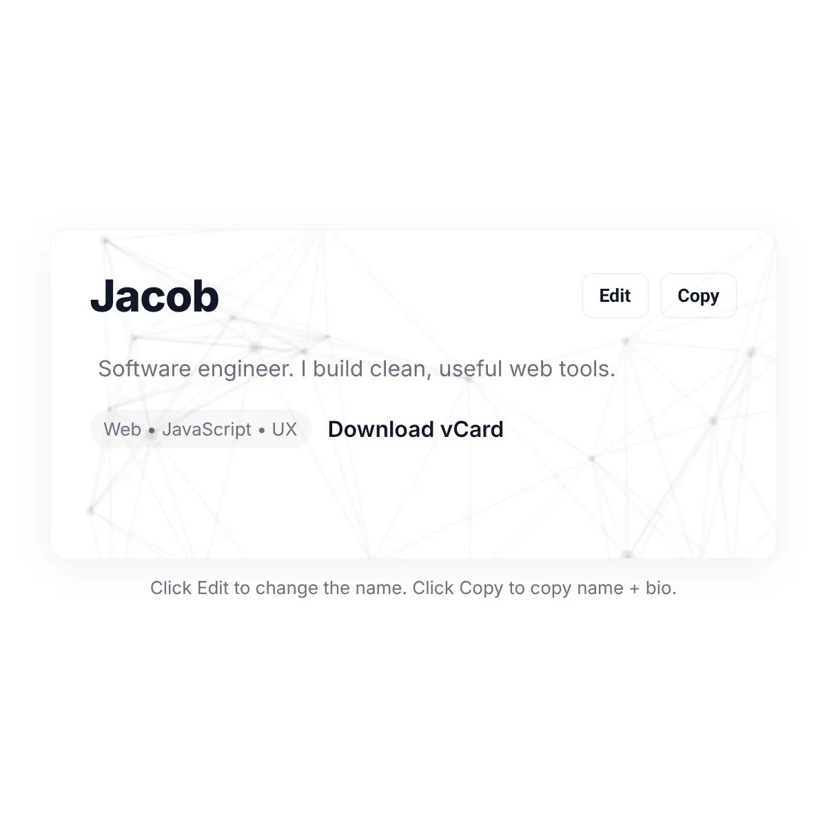 Jacob — Interactive Card