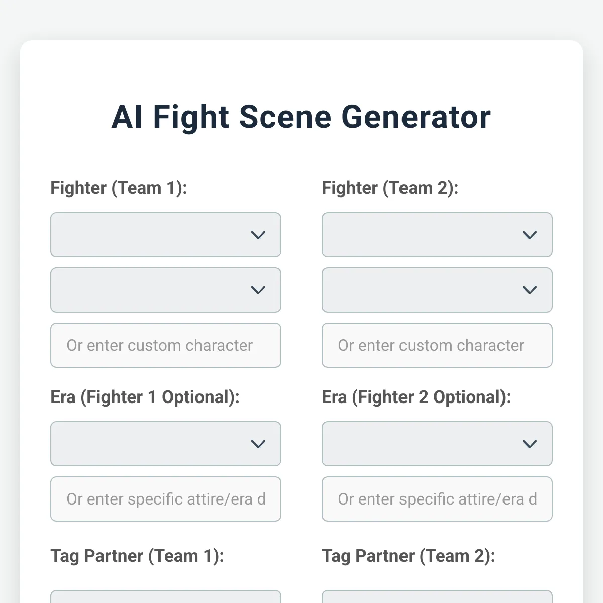 AI Fight Scene Generator