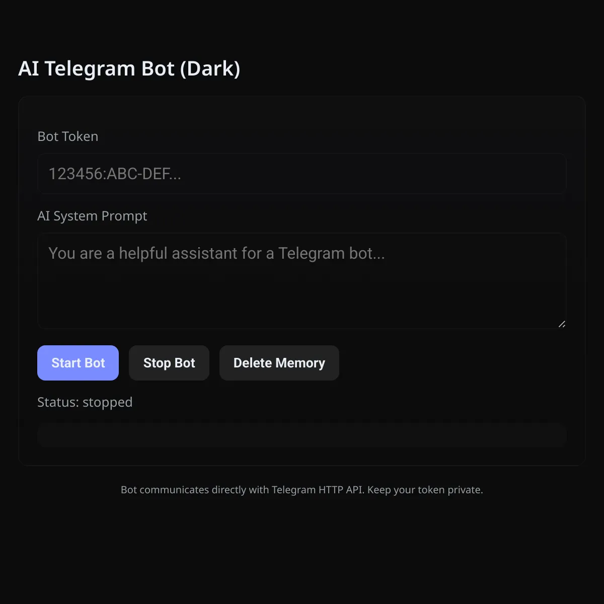 AI Controlled Telegram Bot