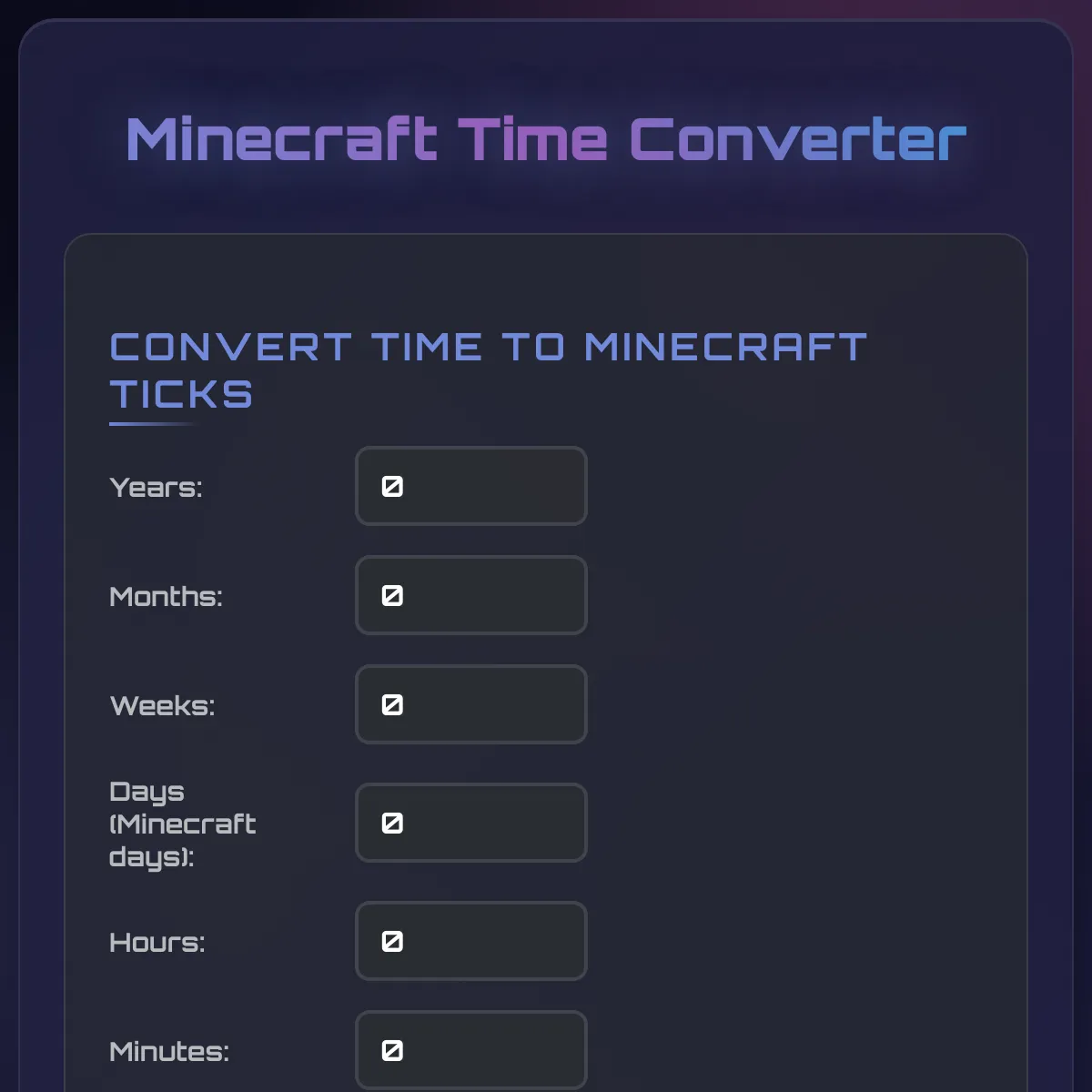 Minecraft Time Converter