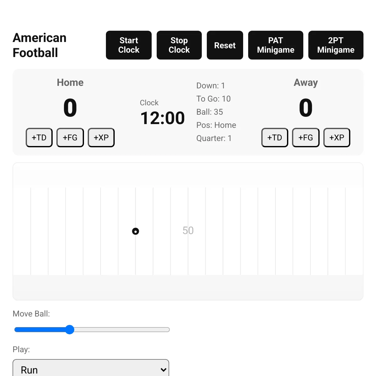 American Football - Interactive Board