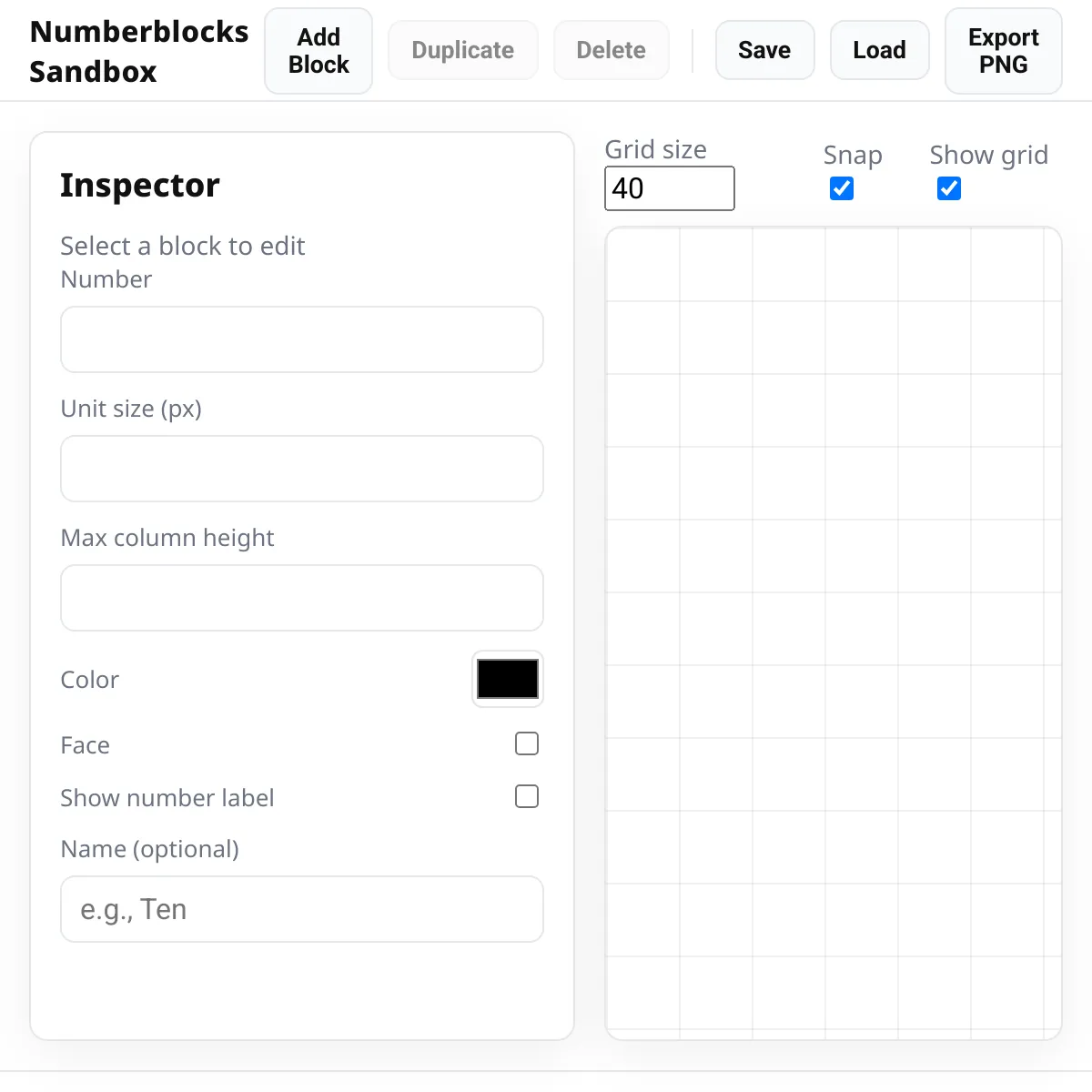 Numberblocks Sandbox Maker