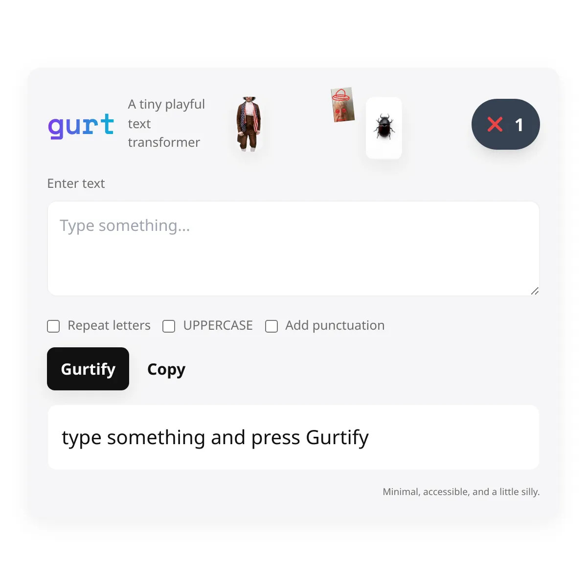 gurt — playful text tool