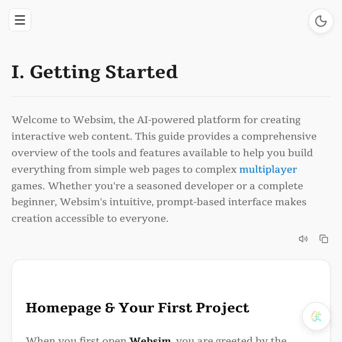 Websim Guide