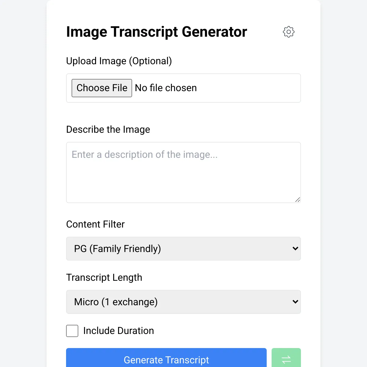 Image Transcript Generator