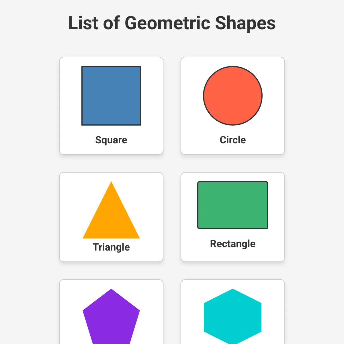 List of Geometric Shapes