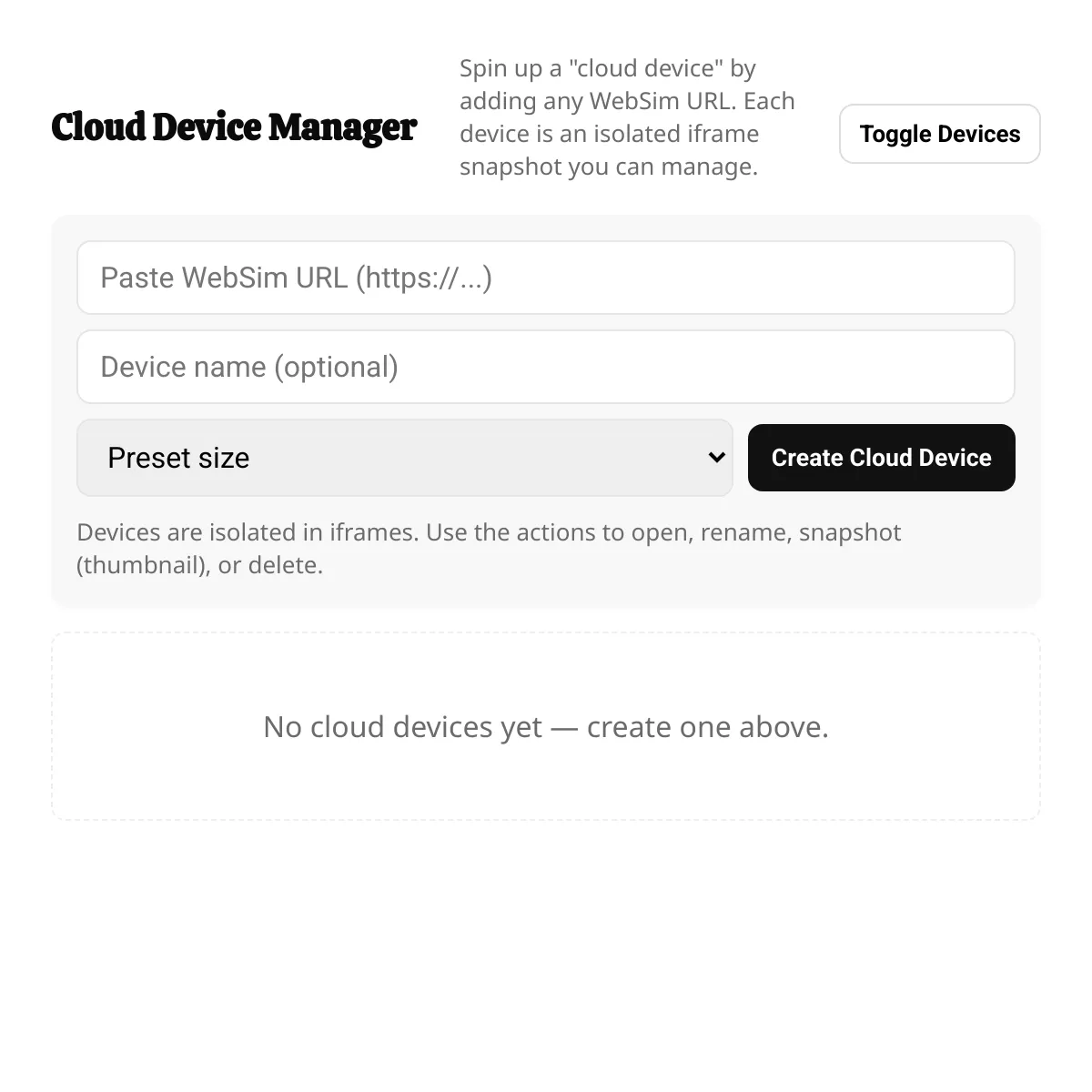 Cloud Device Manager