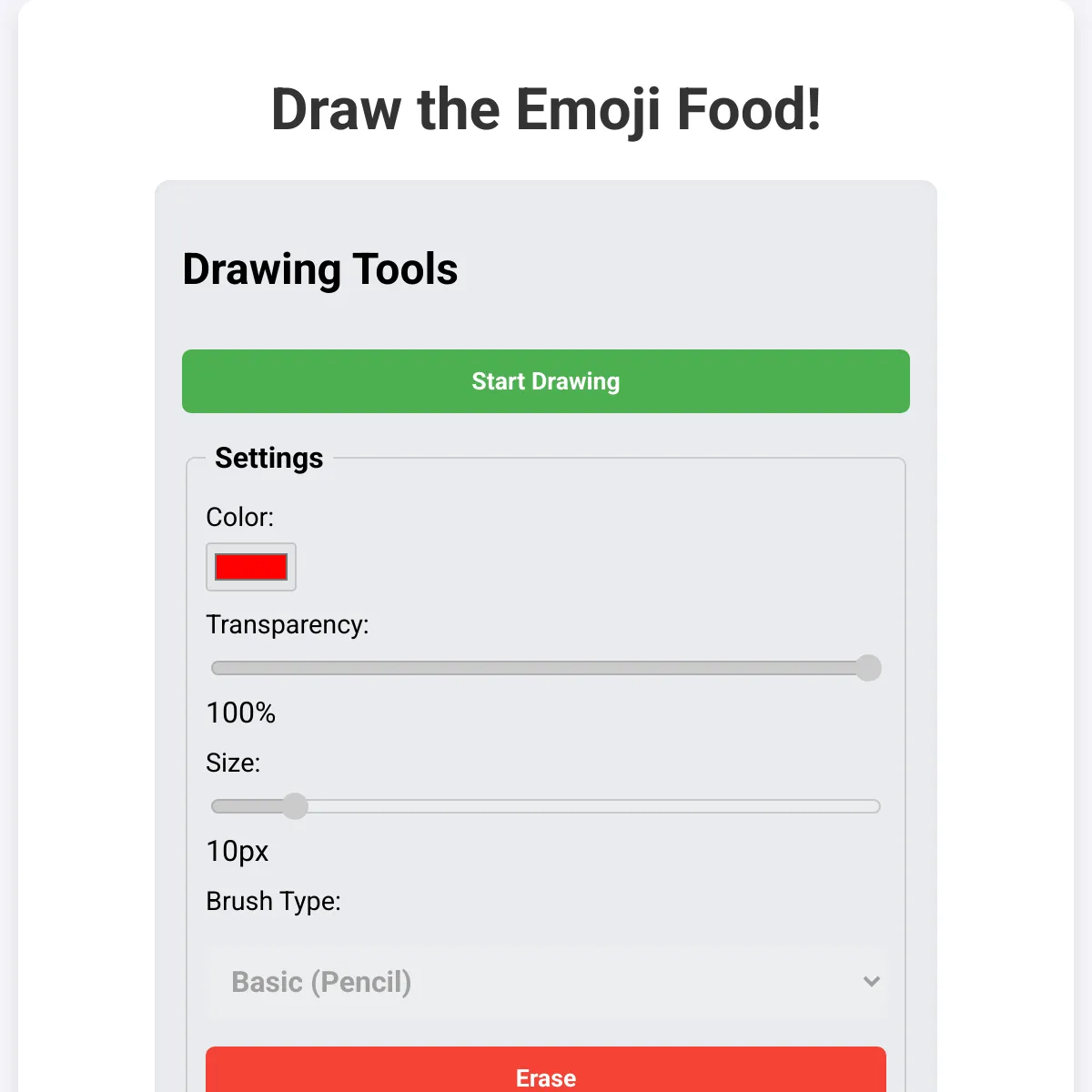 Emoji Food Drawer & Rater