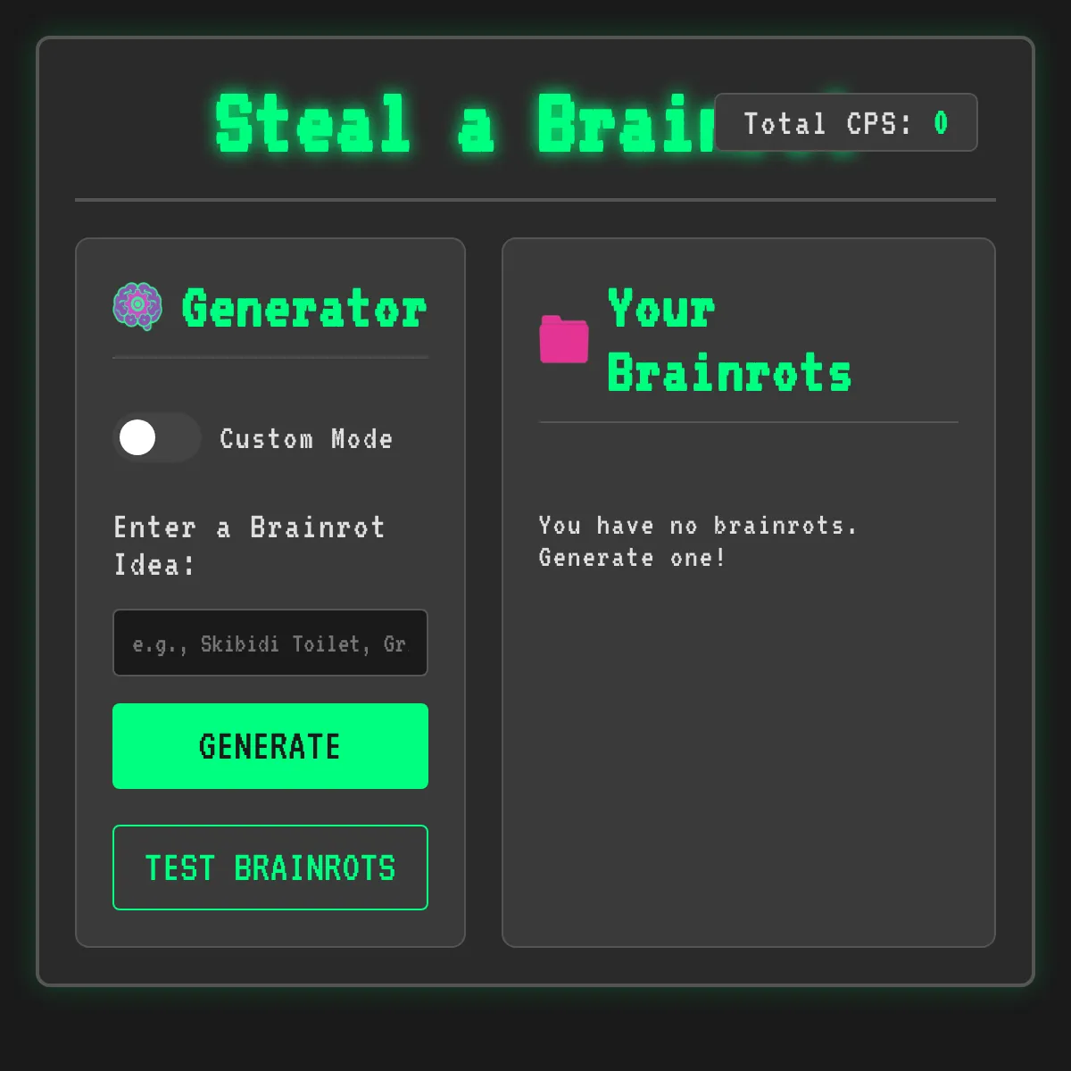 Steal a brainrot character maker