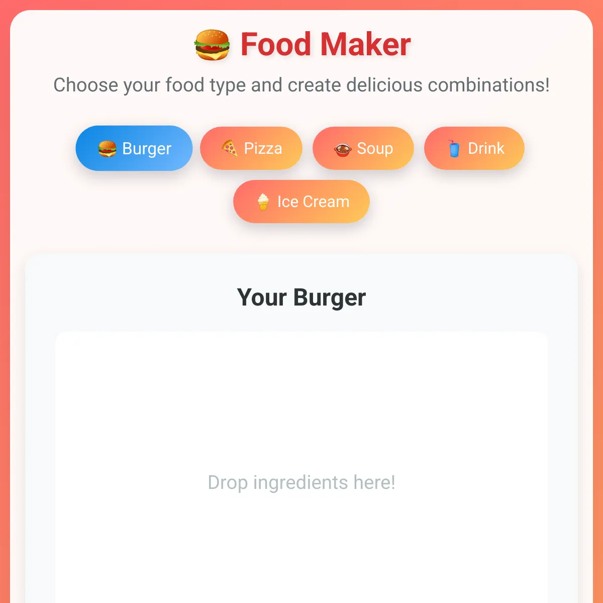Food Maker - Create Your Perfect Meal