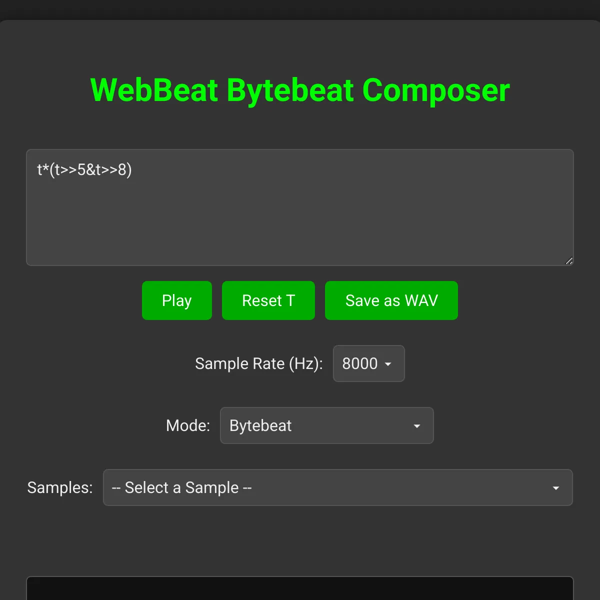 WebBeat Bytebeat Composer