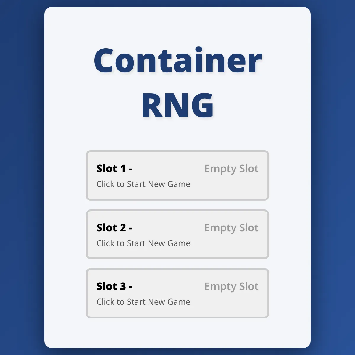 Container Game