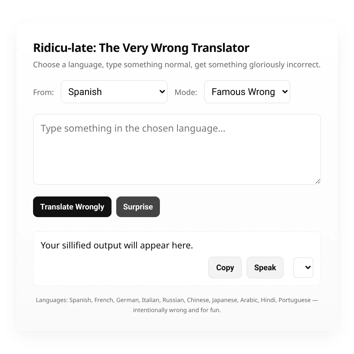 Funny Wrong Translator