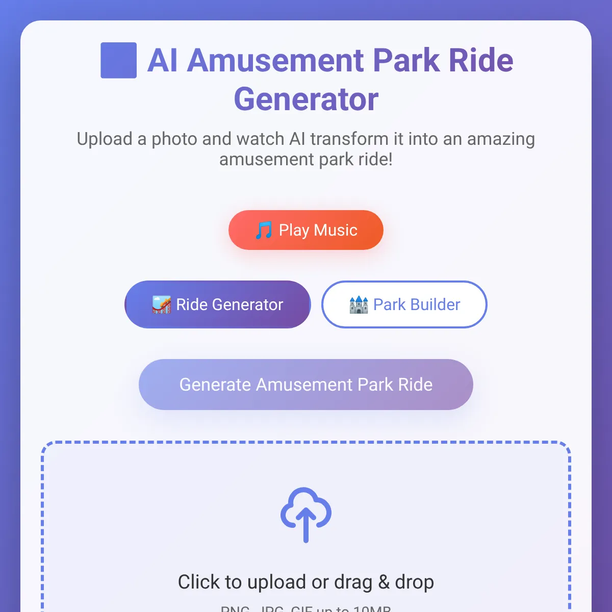 AI Amusement Park Ride Generator