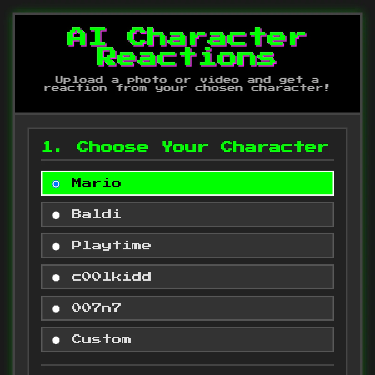 AI Character Reactions