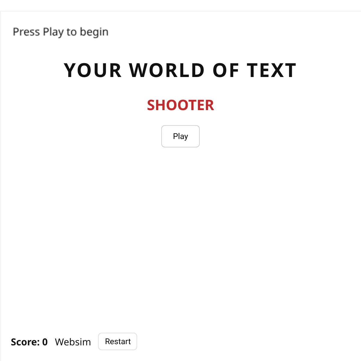 Your World of Text — Shooter