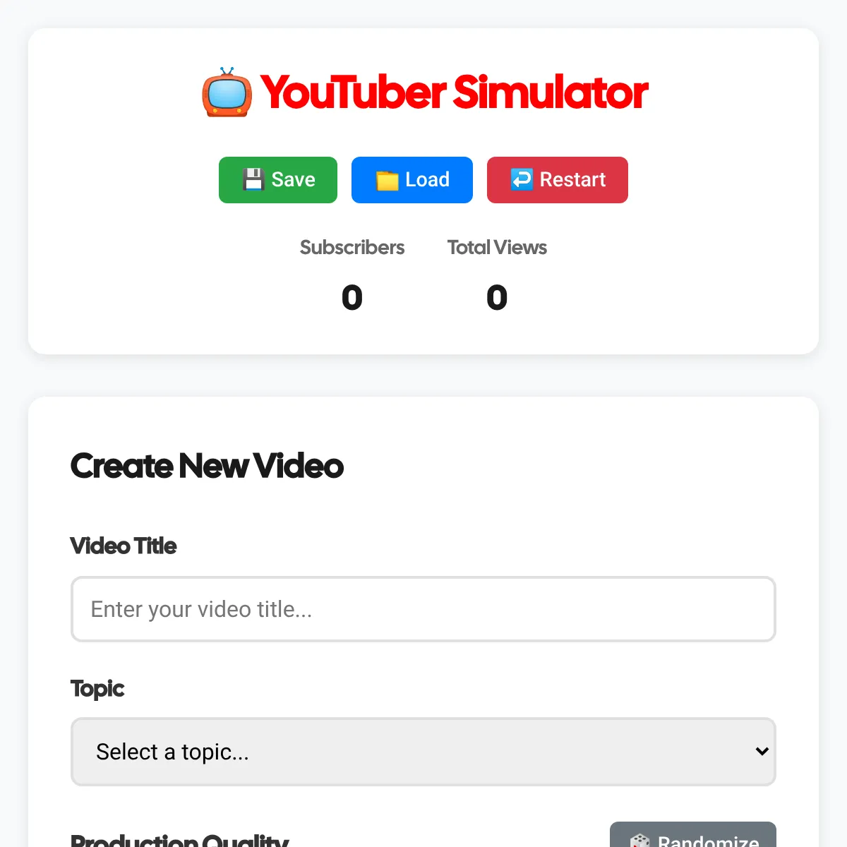 YouTuber Simulator