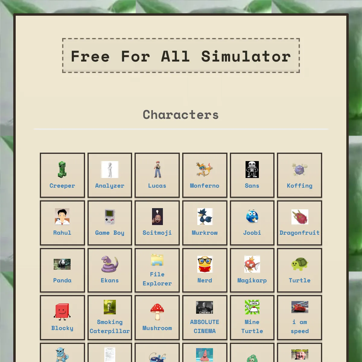 Free For All Simulator