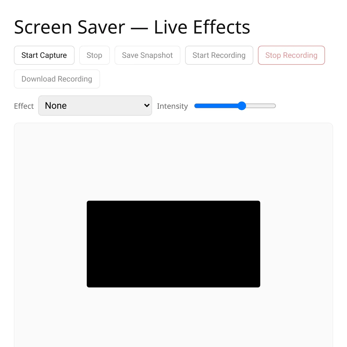 Screen Saver — Live Effects