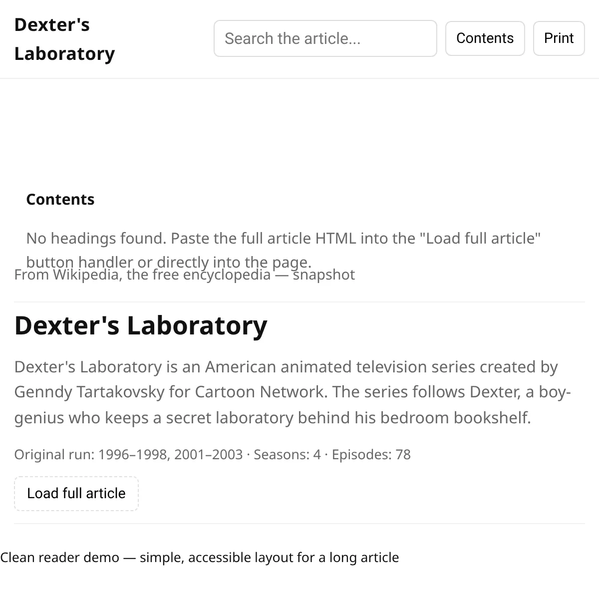 Dexter's Laboratory — Clean Reader