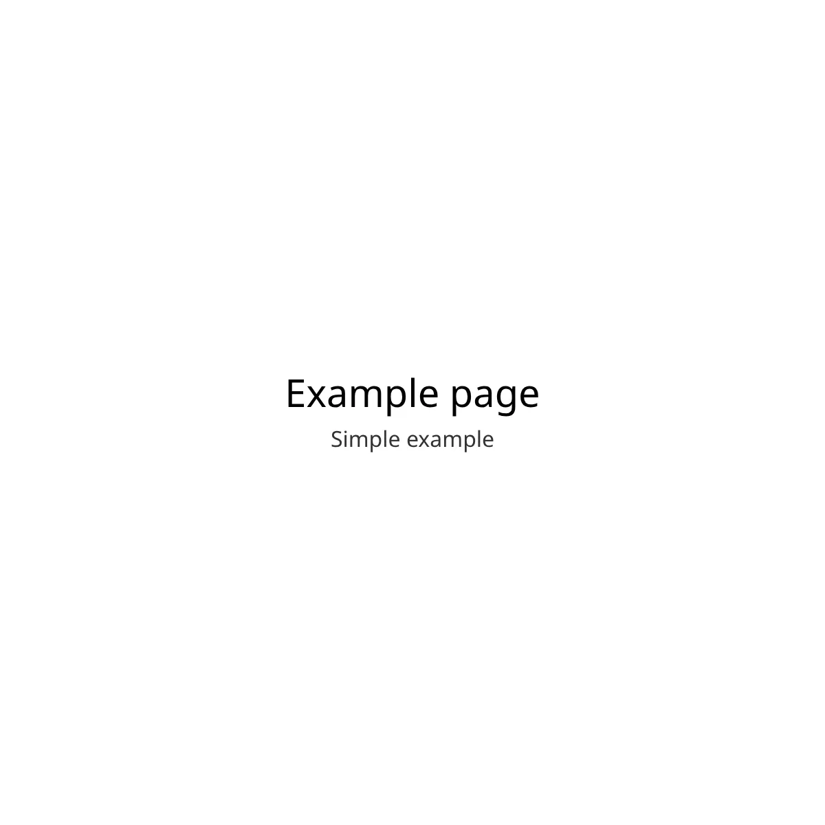 Example page