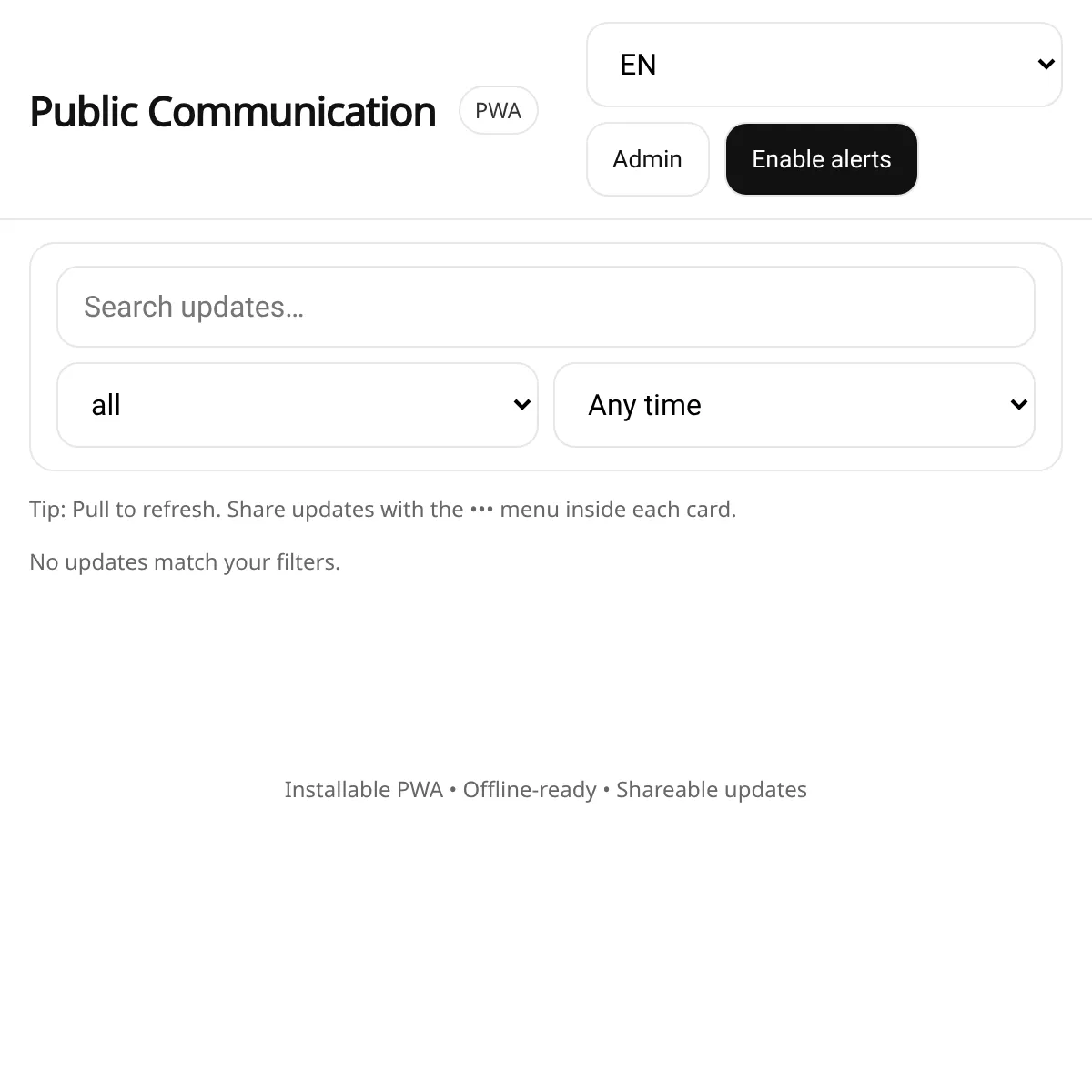 Public Communication PWA