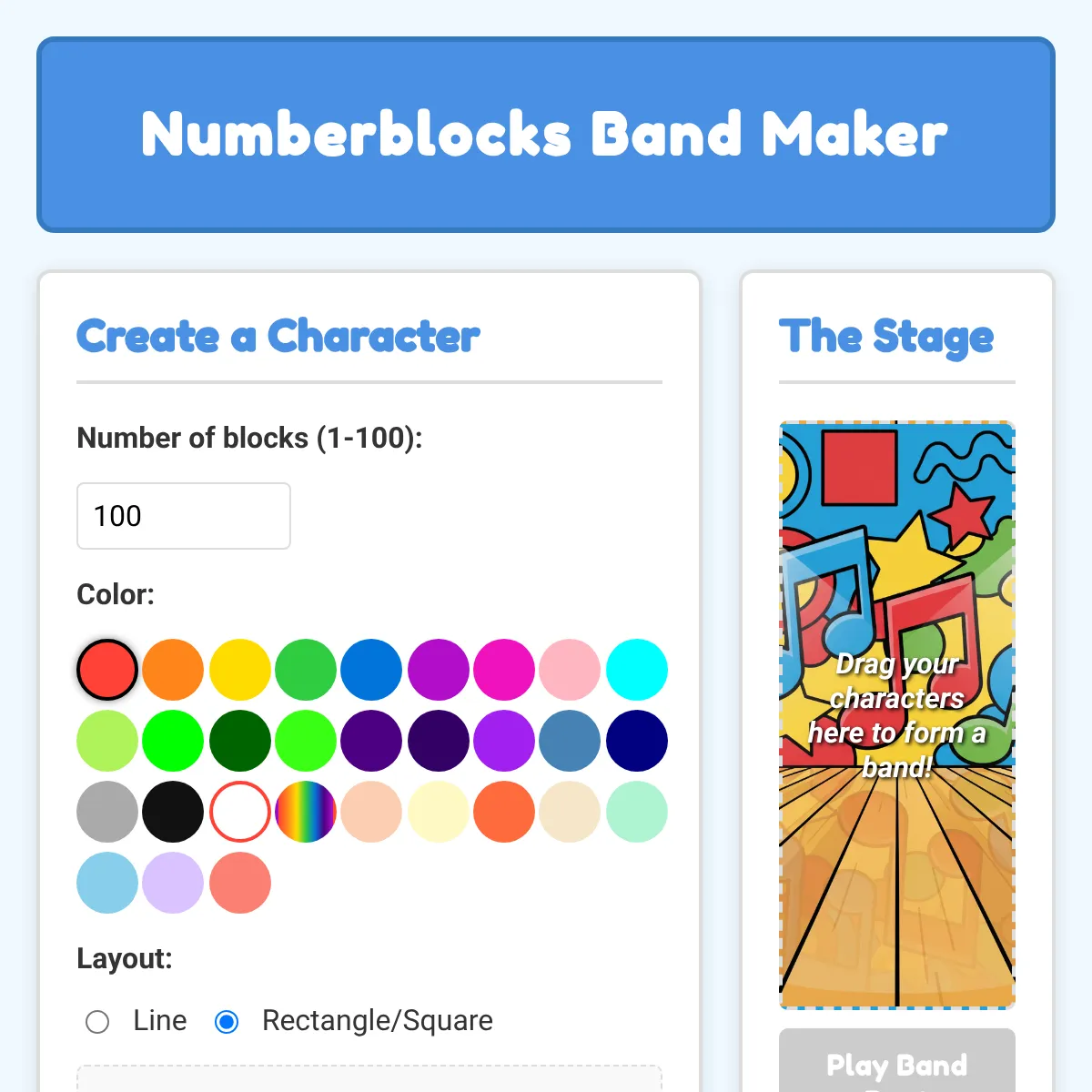 Numberblocks Band Maker